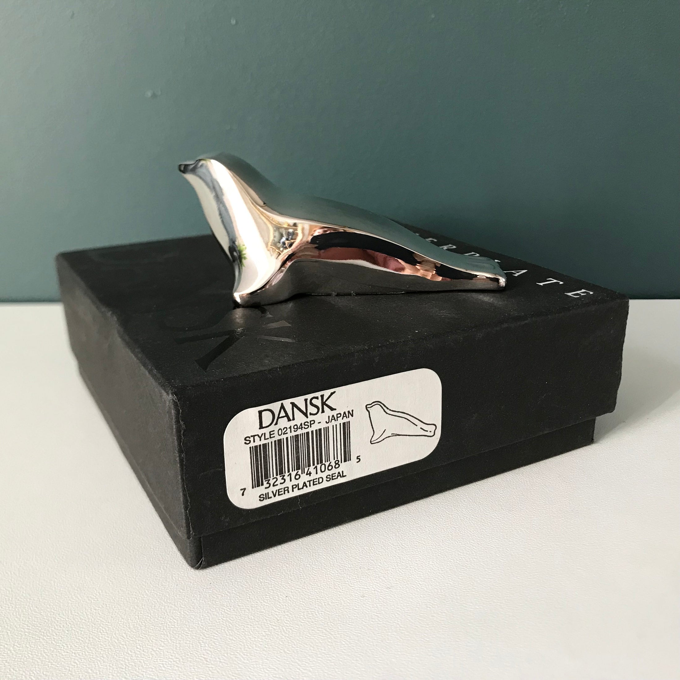 Dansk Designs Boxed Silver Plated Seal Paperweight Danish Swedish Vint ...
